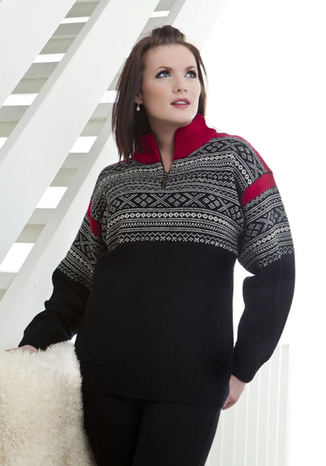 Viking Setesdal Fleece in neck Svart Shetland - Viking Of Norway